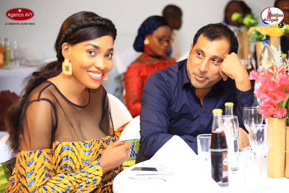 Abidjan Pagne 2019-Dîner gala : Line Jaber et son époux, Gilles Touré ...